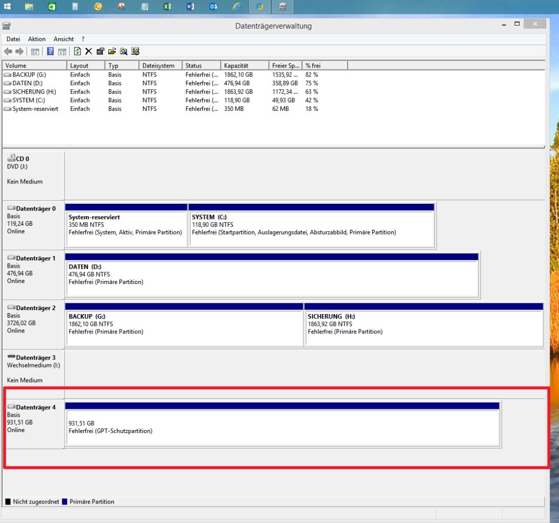 Auslesen Festplatte (GPT-Schutzpartition) aus DELL PC